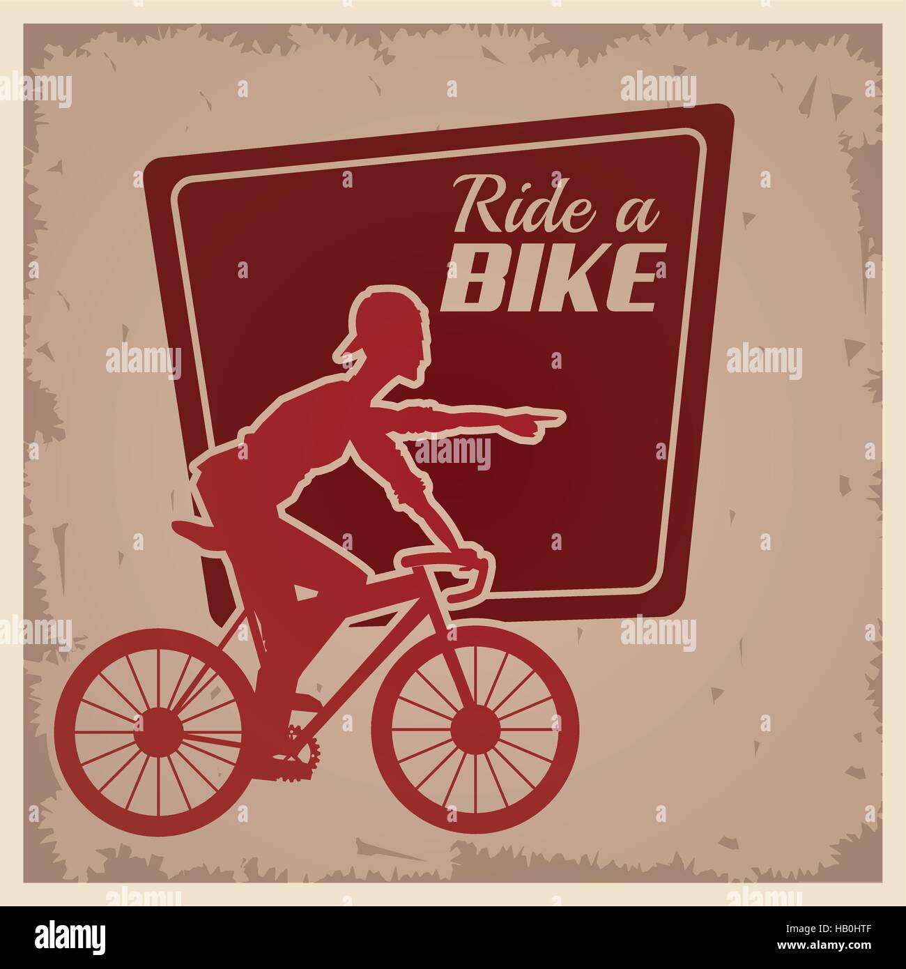 poster vintage ride a bike cyclist silhouette Stock Vector Image & Art ...
