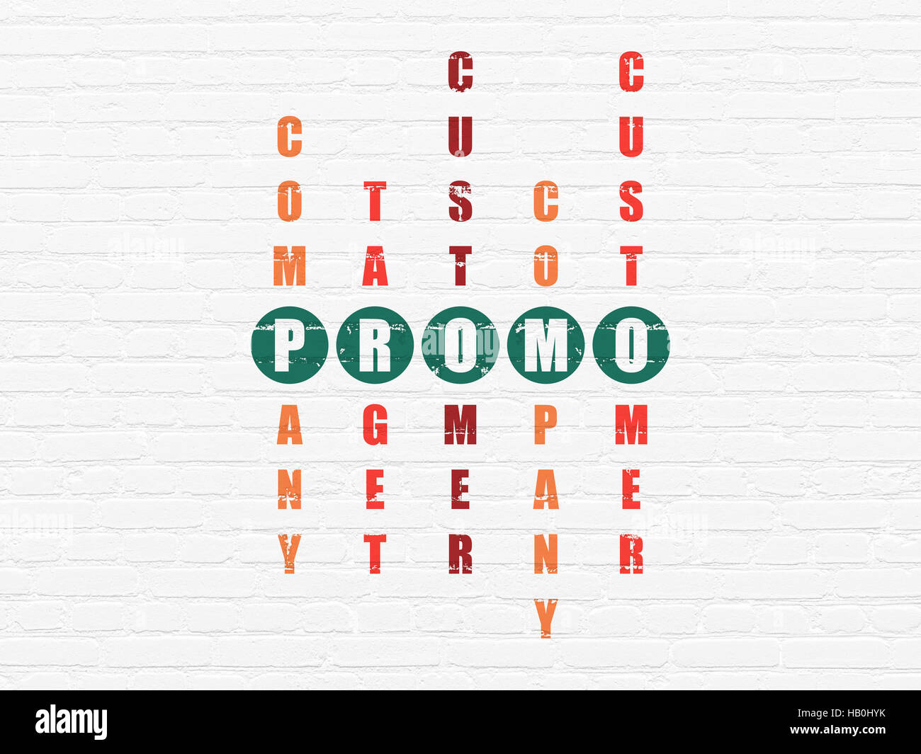 Advertising concept: Promo in Crossword Puzzle Stock Photo - Alamy