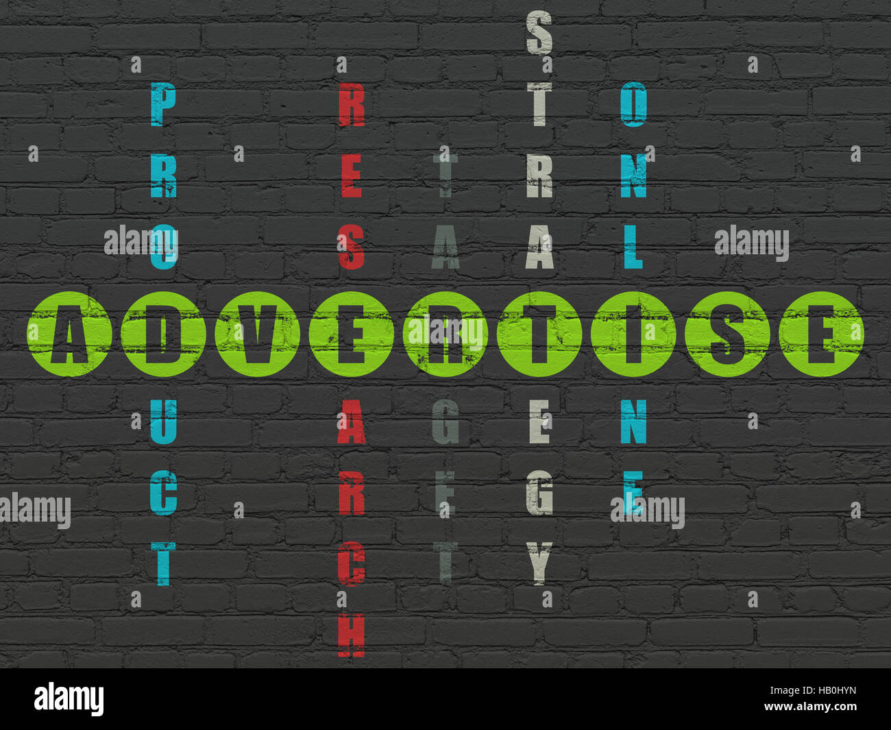 Advertising concept: Advertise in Crossword Puzzle Stock Photo - Alamy