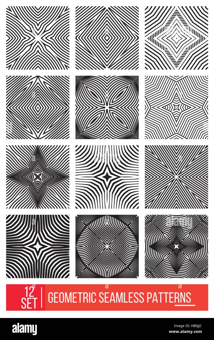 Set of Universal different geometric seamless patterns, monochro Stock Vector Image & Art - Alamy