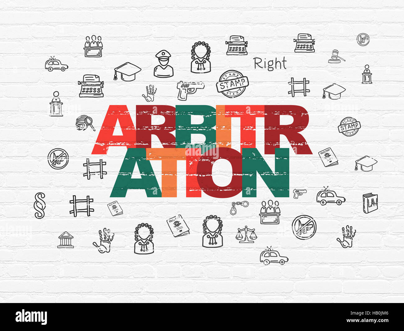 Law concept: Arbitration on wall background Stock Photo - Alamy