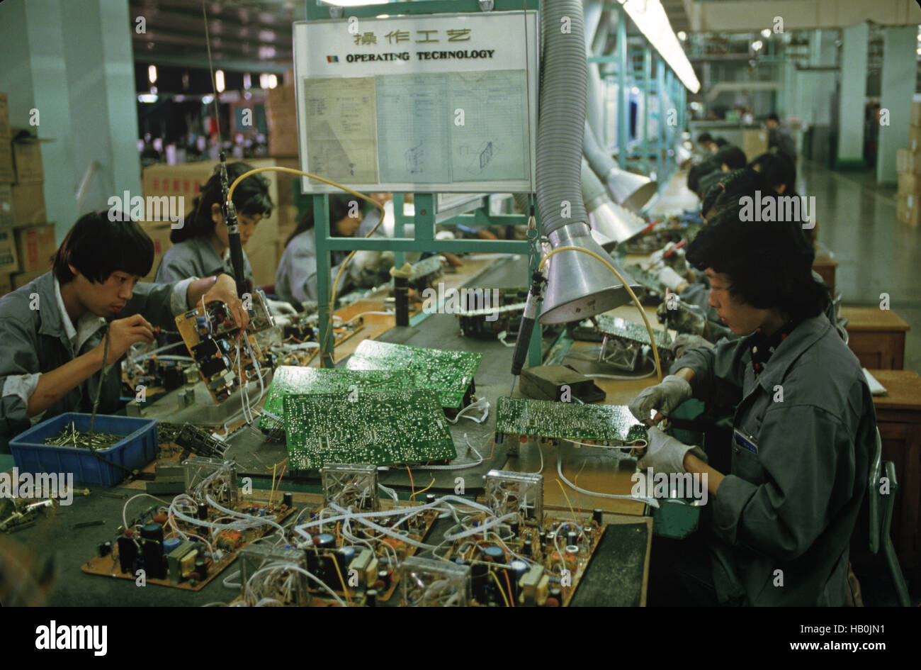 Television assembly line, Shanghai Television Factory, Shanghai, China ...