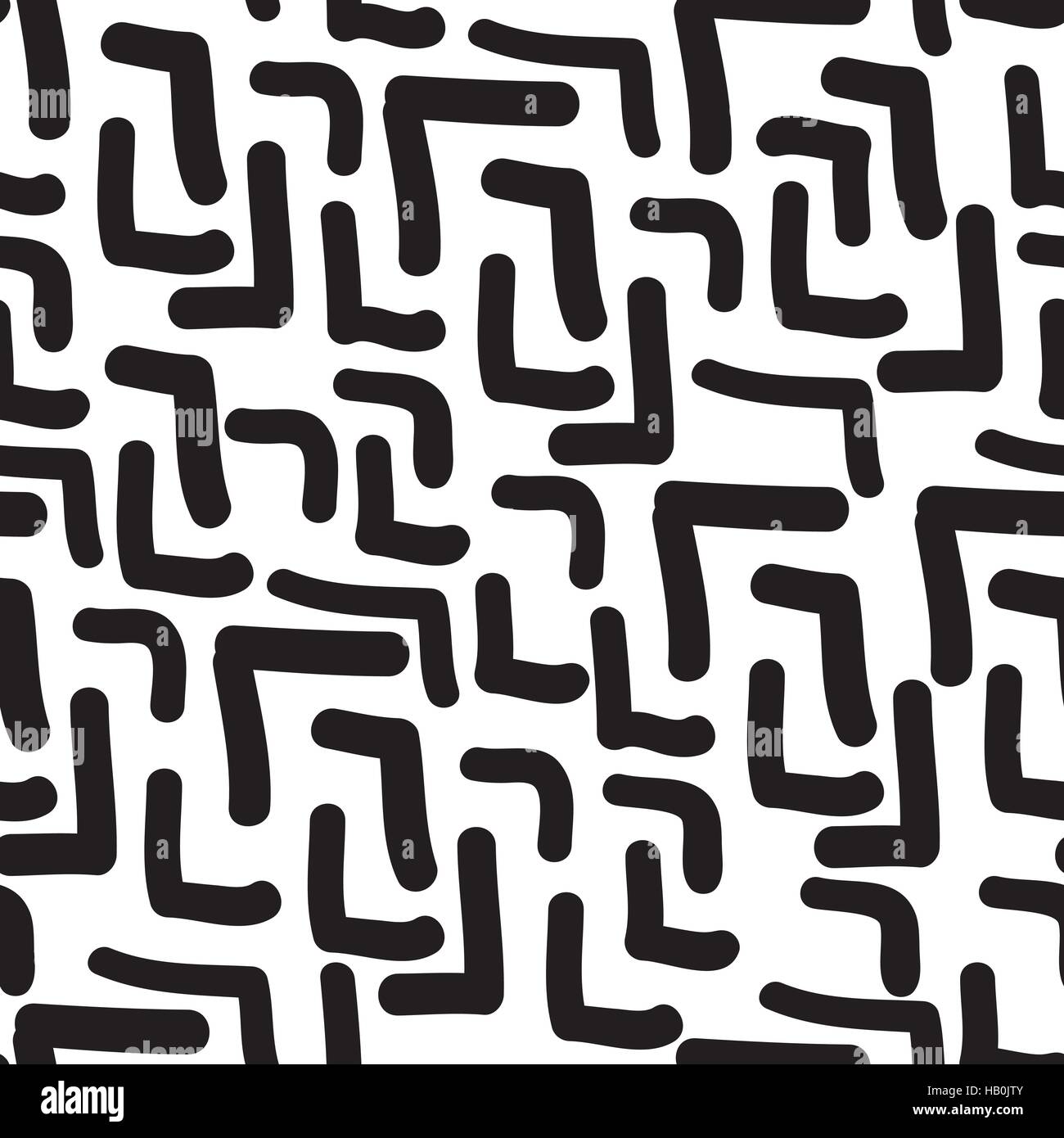 Vector hand-painted seamless pattern with abstract doodles lines Stock ...