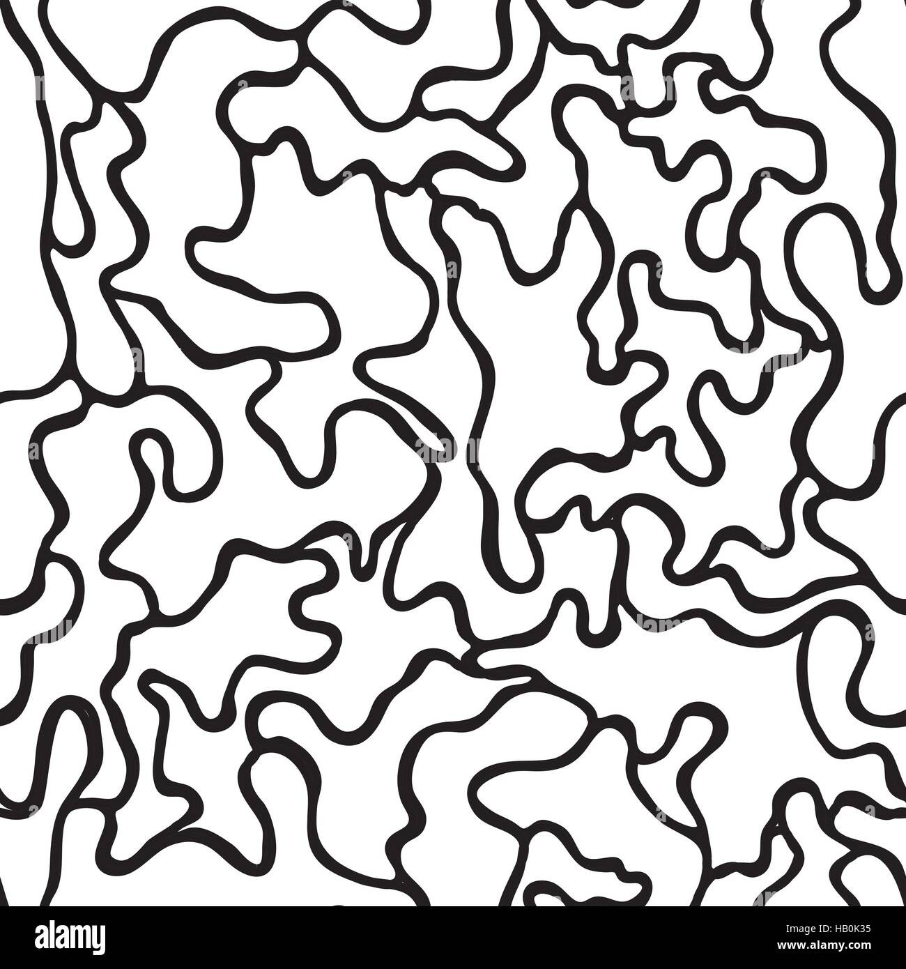 Vector hand-painted seamless pattern with puzzle, spot, doodle Stock ...