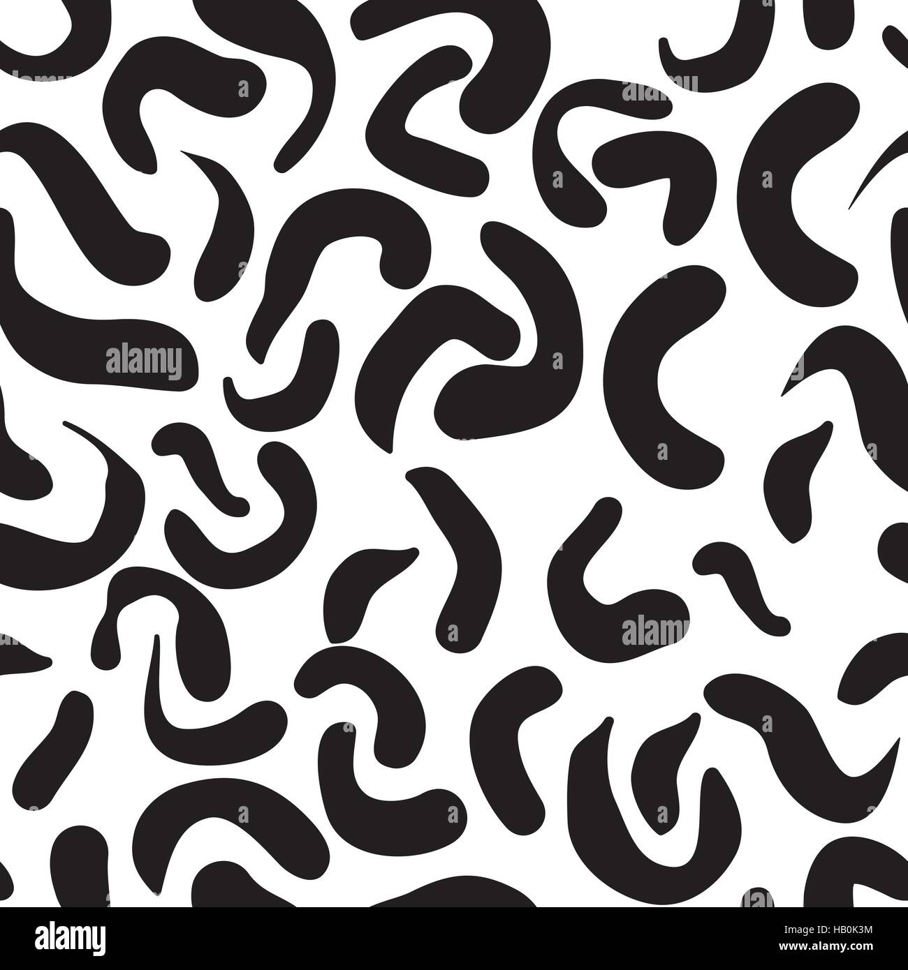 Vector hand-painted seamless pattern with abstract doodles lines Stock ...