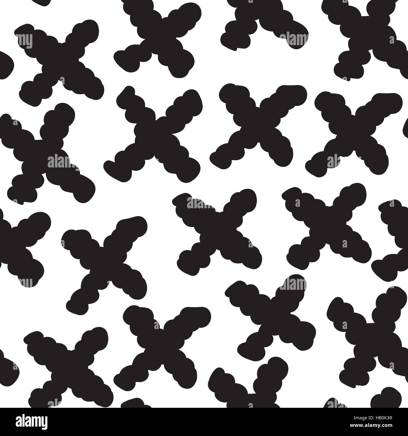 Vector hand-painted seamless pattern with cross, abstract doodle Stock ...