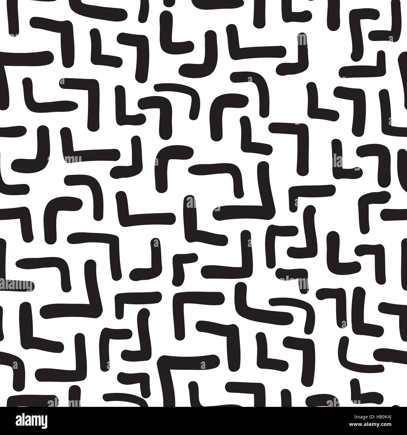 Vector hand-painted seamless pattern with abstract doodles lines Stock ...