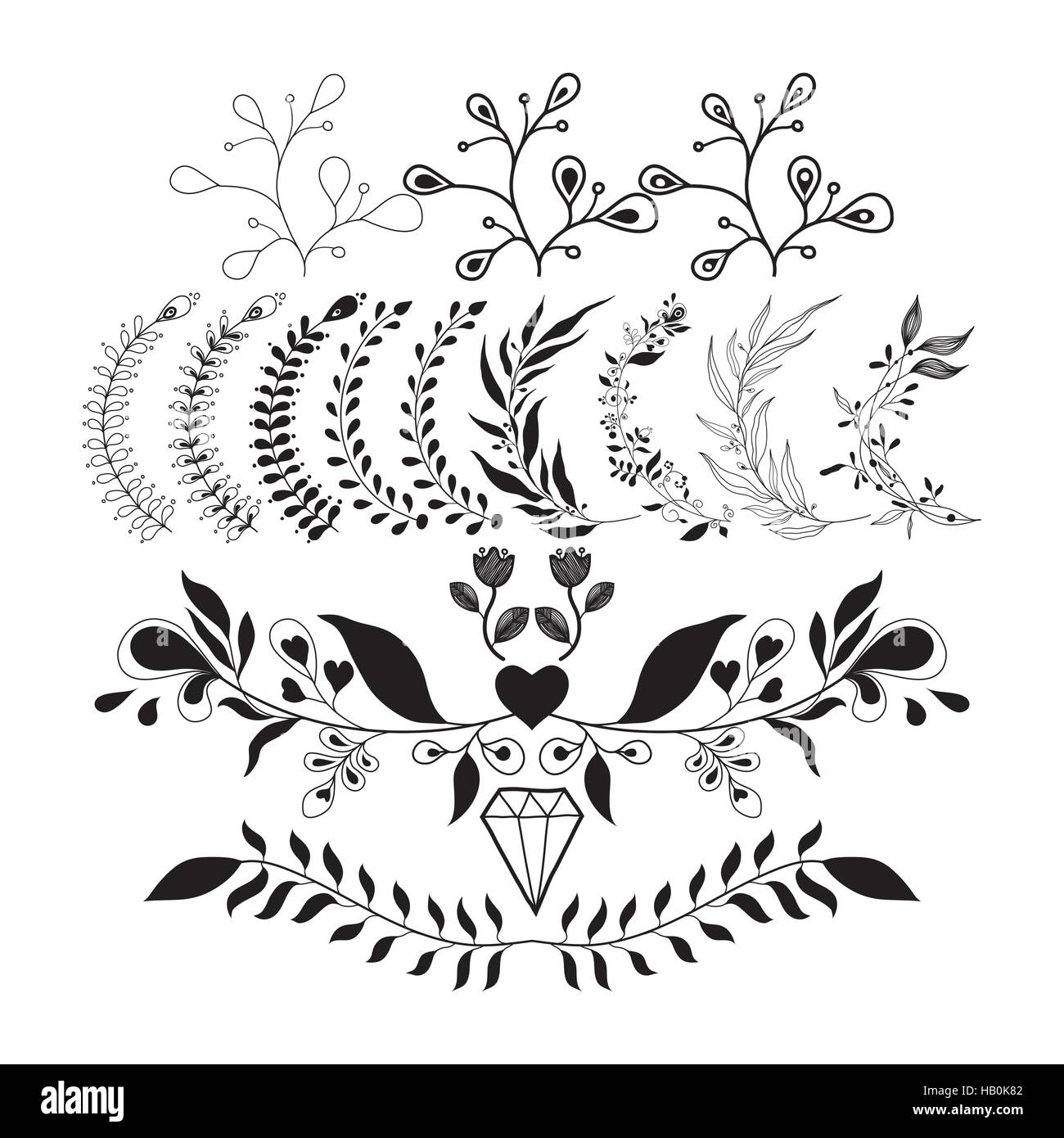 Set of vector floral elements for design Stock Vector Image & Art - Alamy