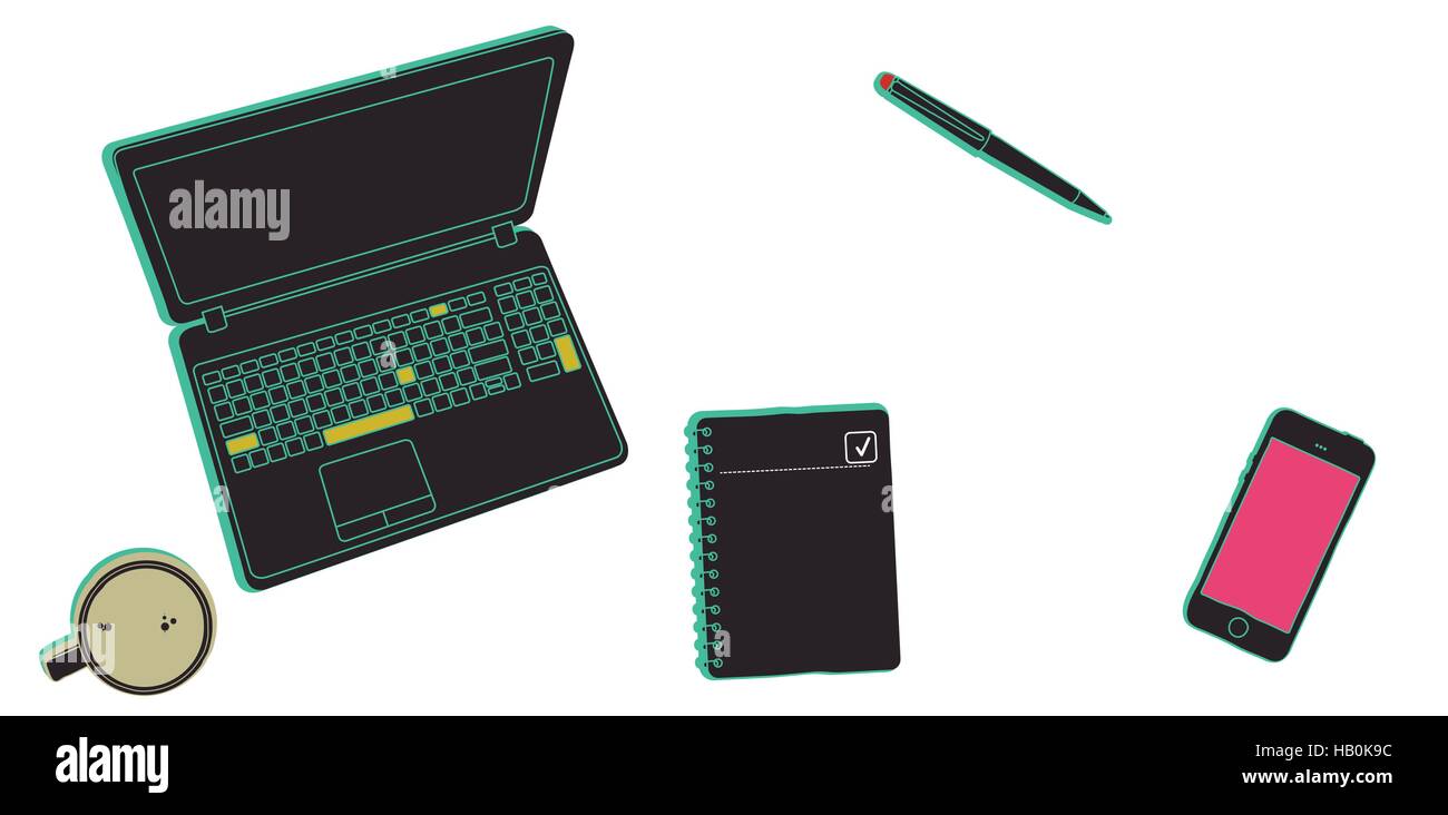 Document computer on wood Stock Vector Images - Alamy