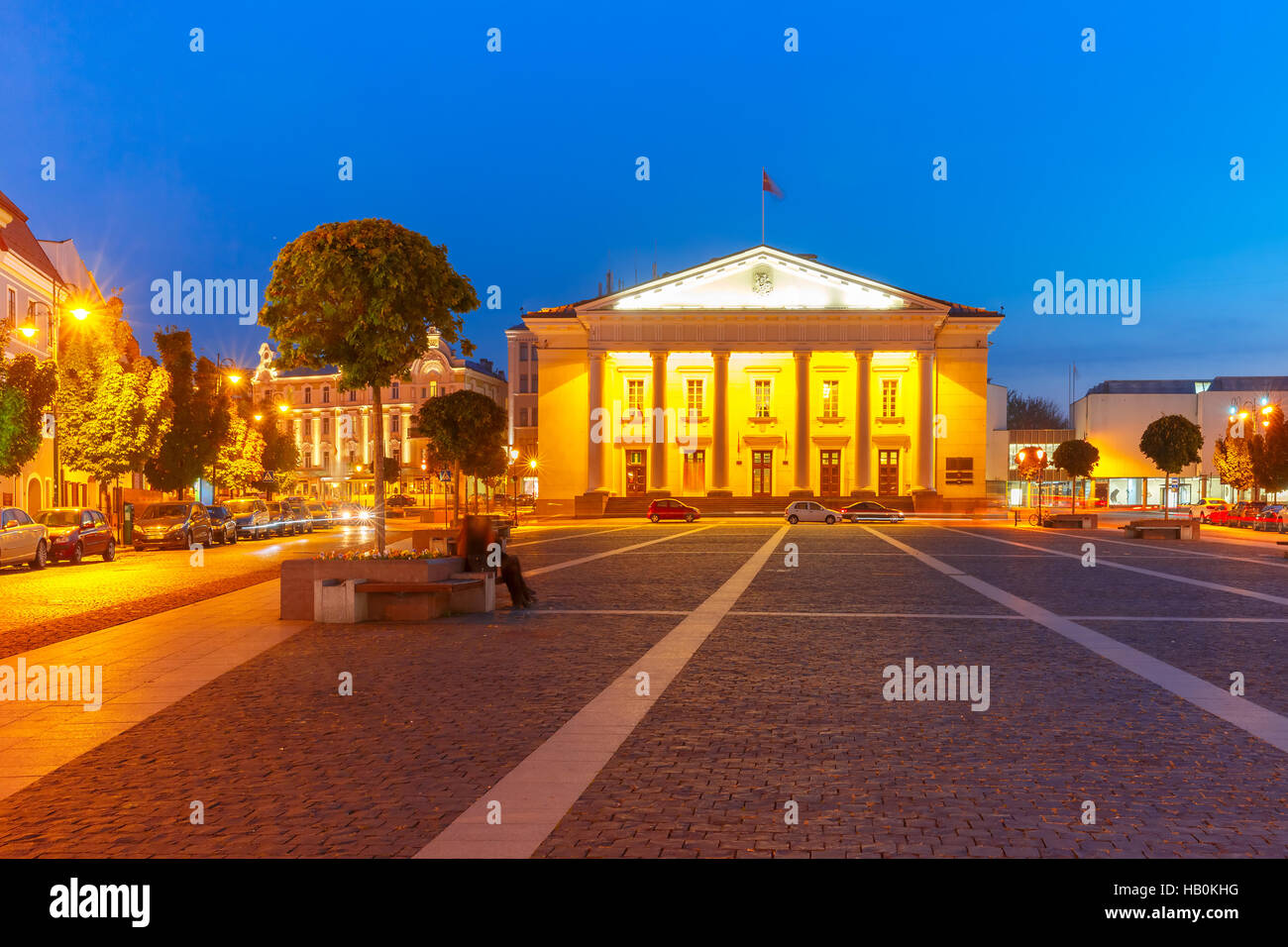 Town Hall Square at night, Vilnius, Lithuania Stock Photo - Alamy