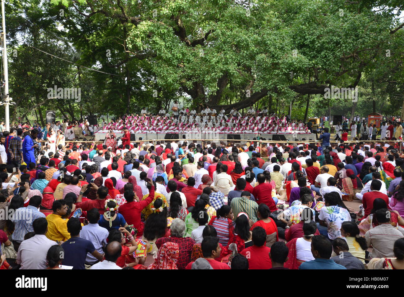 Peoples listening music of artists are singing traditional bengali ...