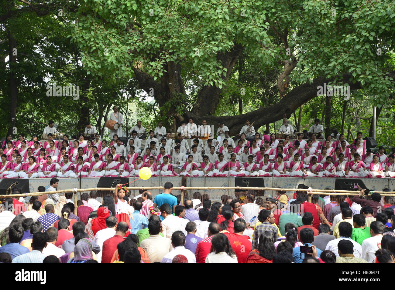 Peoples listening music of artists are singing traditional bengali ...