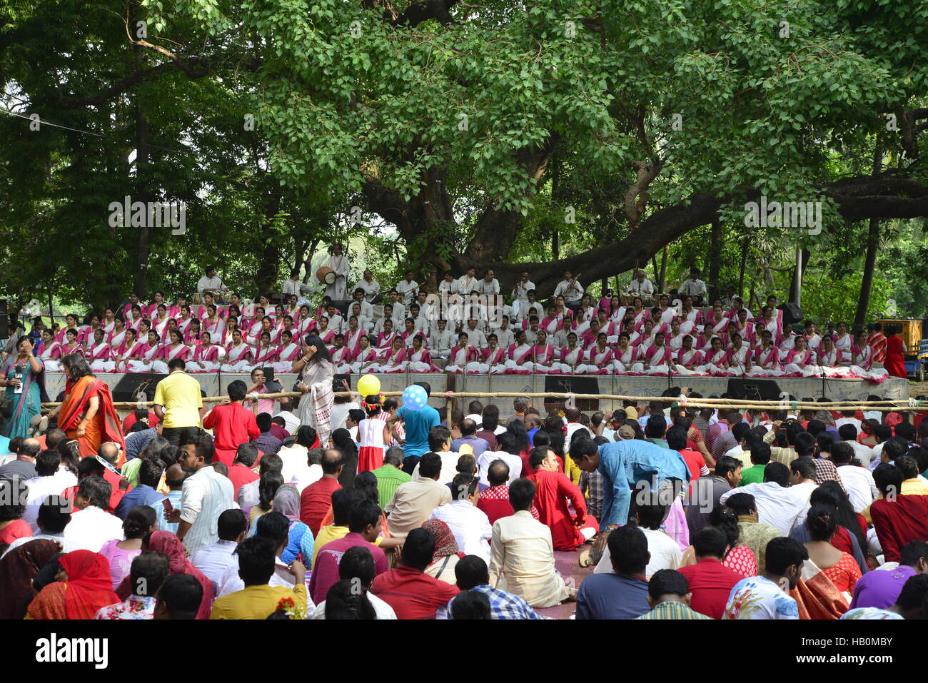 Peoples listening music of artists are singing traditional bengali ...