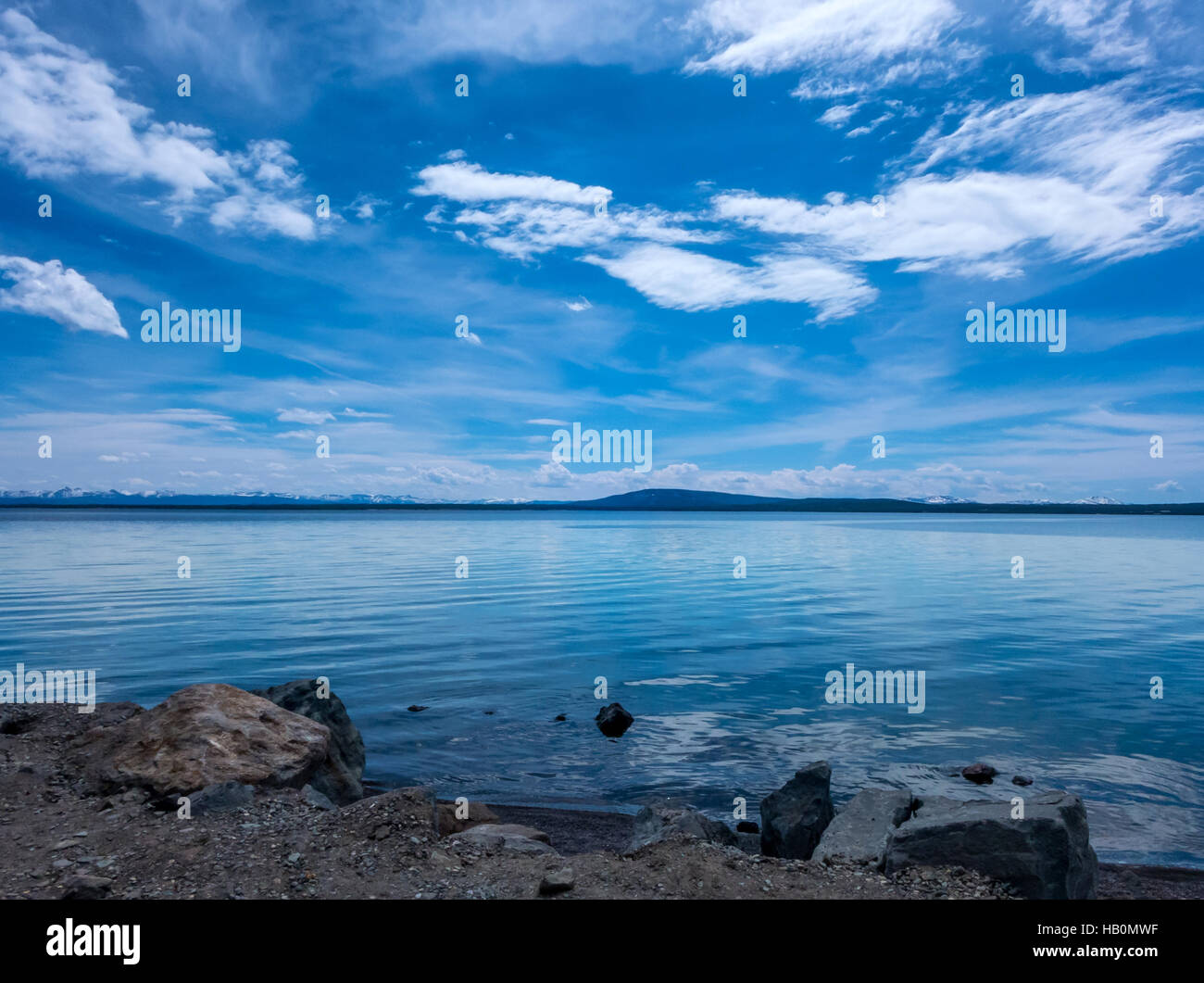 A large body of water in Yellowstone National Park Stock Photo - Alamy