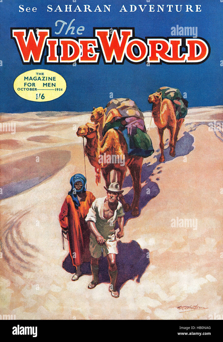 Front cover of The Wide World magazine for October 1954 Stock Photo - Alamy