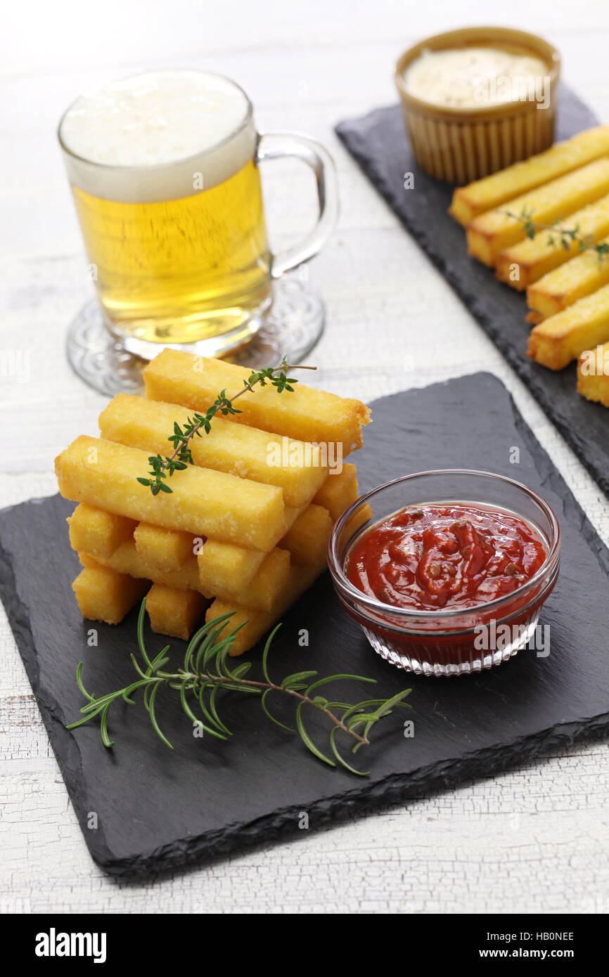 Fried polenta, polenta sticks, polenta fries, baked polenta Stock Photo ...