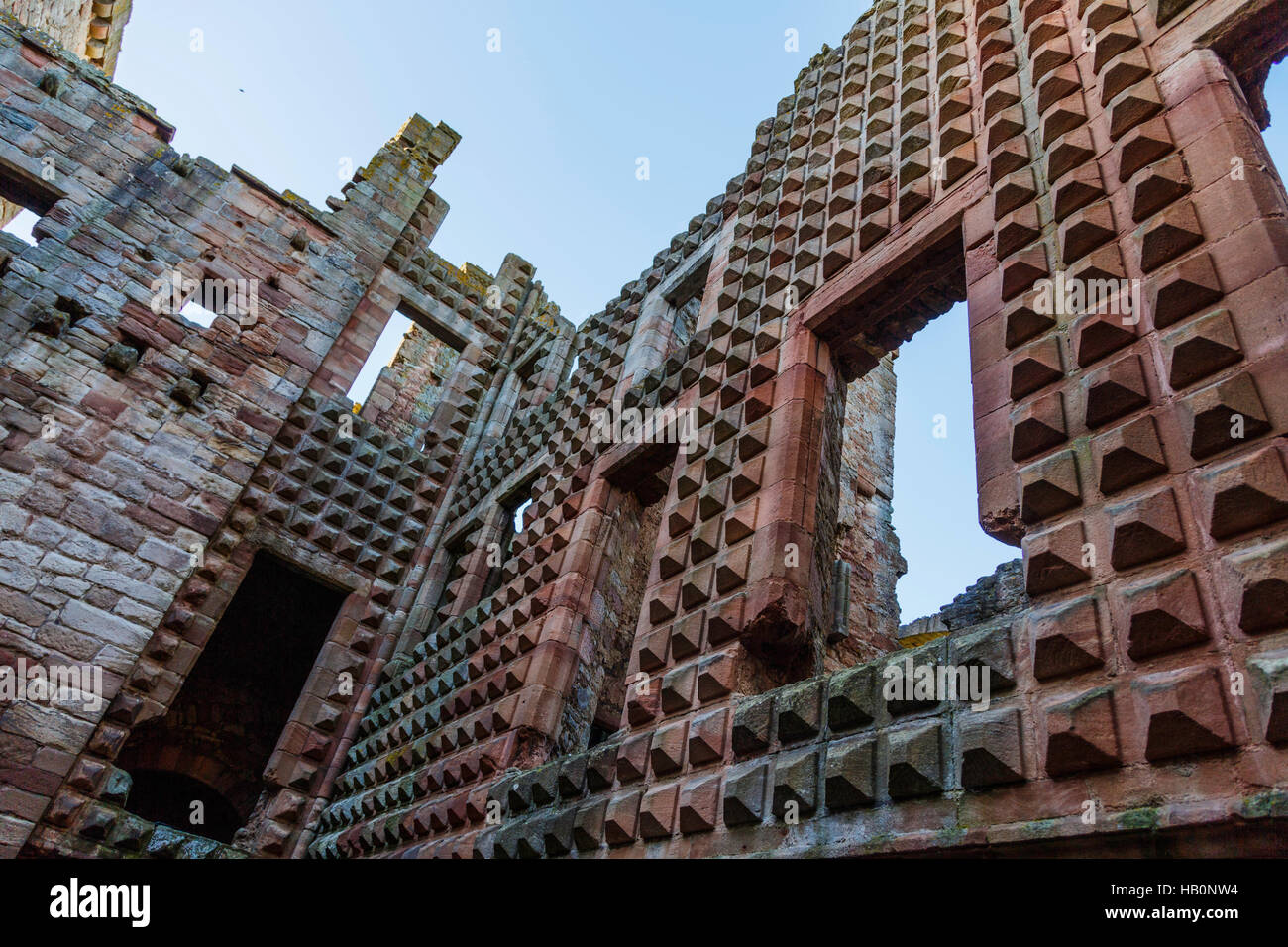 Crichton castle's Italian renaissance-inspired diamond wall, north-west ...