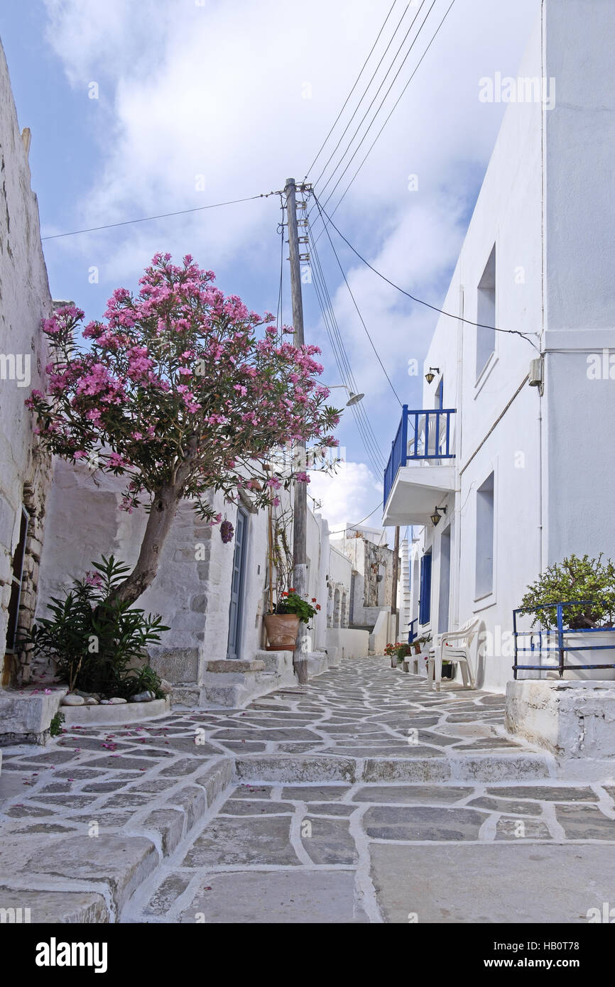 Alleyway in Parikia Stock Photo - Alamy