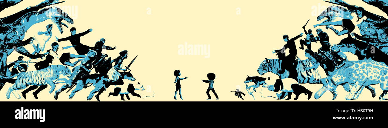 Vivid Imagination of Kids in a Fantasy World Stock Photo - Alamy