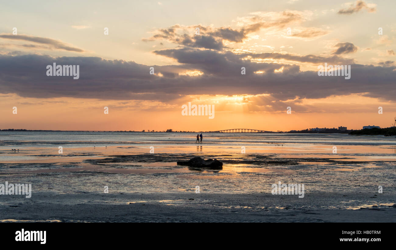 Sunset, San Carlos Bay, Bunche Beach Preserve, Florida Stock Photo - Alamy