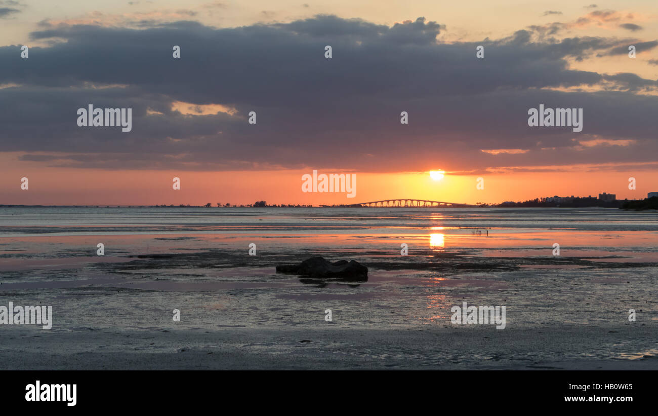 Sunset, San Carlos Bay, Bunche Beach Preserve, Florida Stock Photo - Alamy