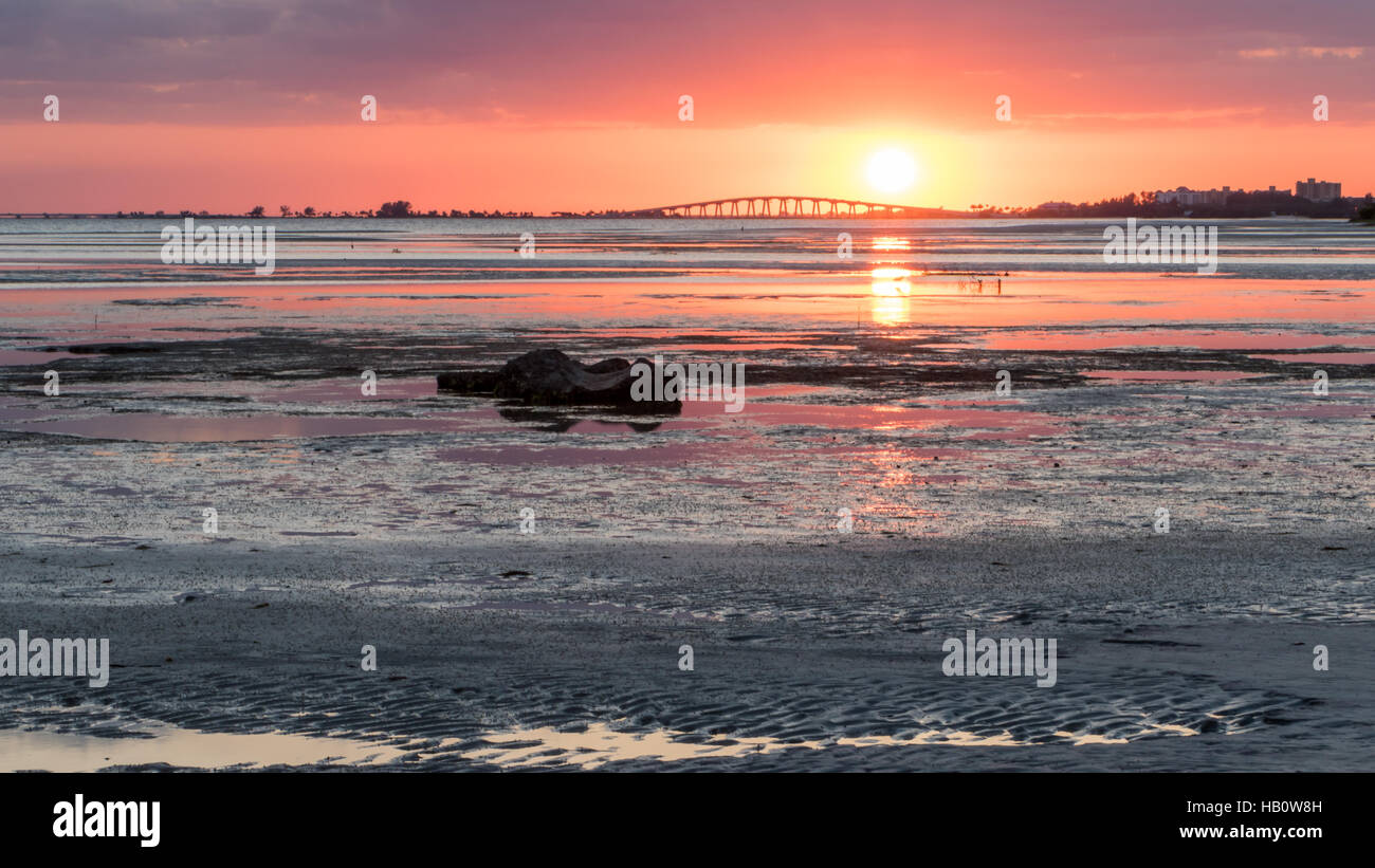 Sunset, San Carlos Bay, Bunche Beach Preserve, Florida Stock Photo - Alamy