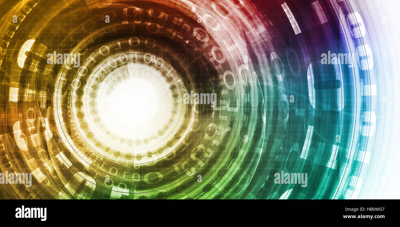 Technology Portal with Digital Circle Access System Stock Photo - Alamy