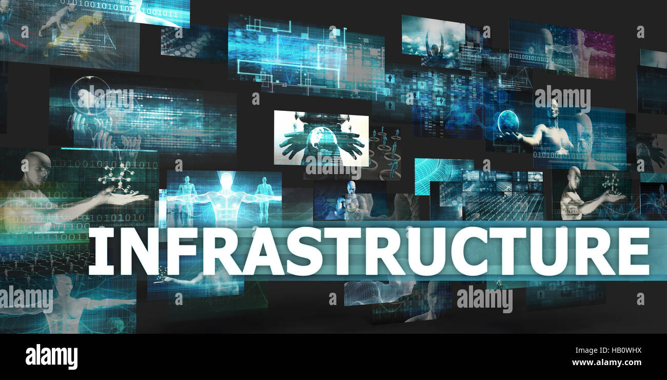 Infrastructure Presentation Background with Technology Abstract Art ...