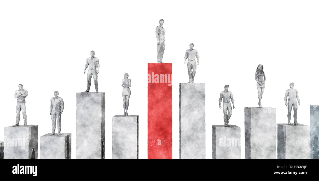 People Standing on Financial Bar Graph Chart Stock Photo - Alamy