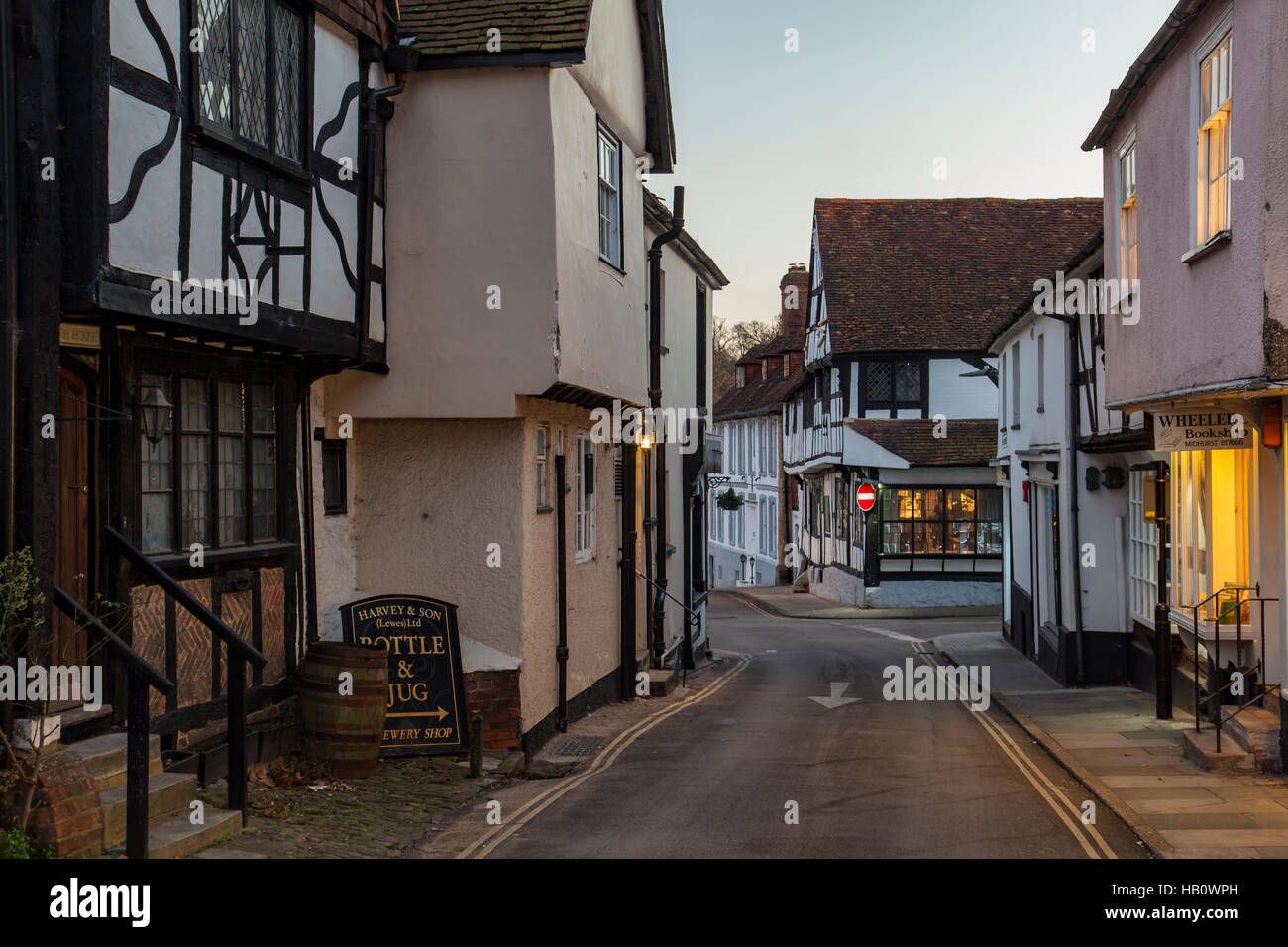 Evening in the historic town of Midhurst, West Sussex, England Stock ...