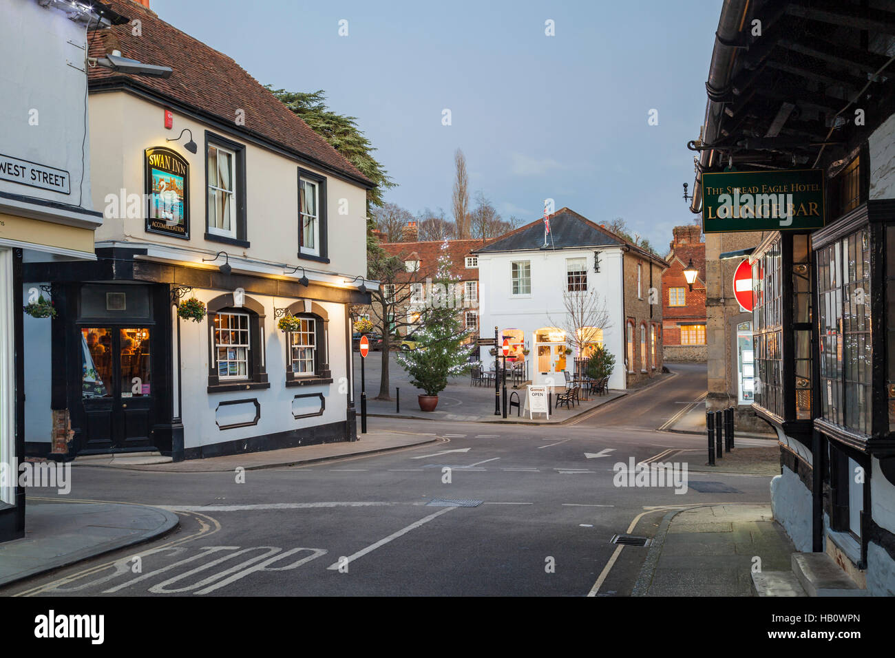 Evening in the historic town of Midhurst, West Sussex, England Stock ...