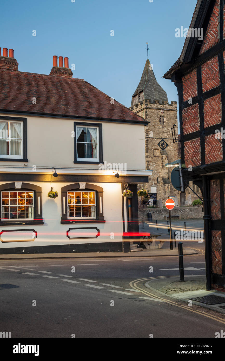 Evening in the historic town of Midhurst, West Sussex, England Stock ...