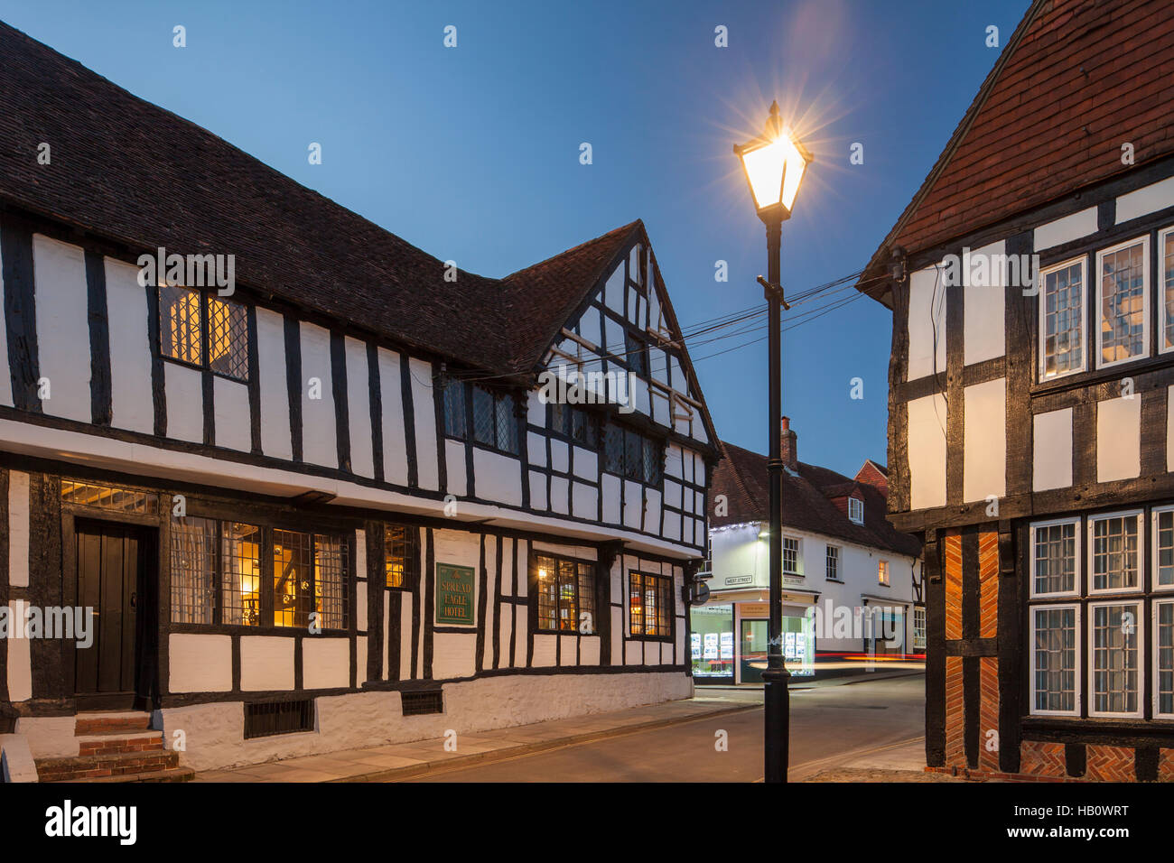 Evening in the historic town of Midhurst, West Sussex, England Stock ...