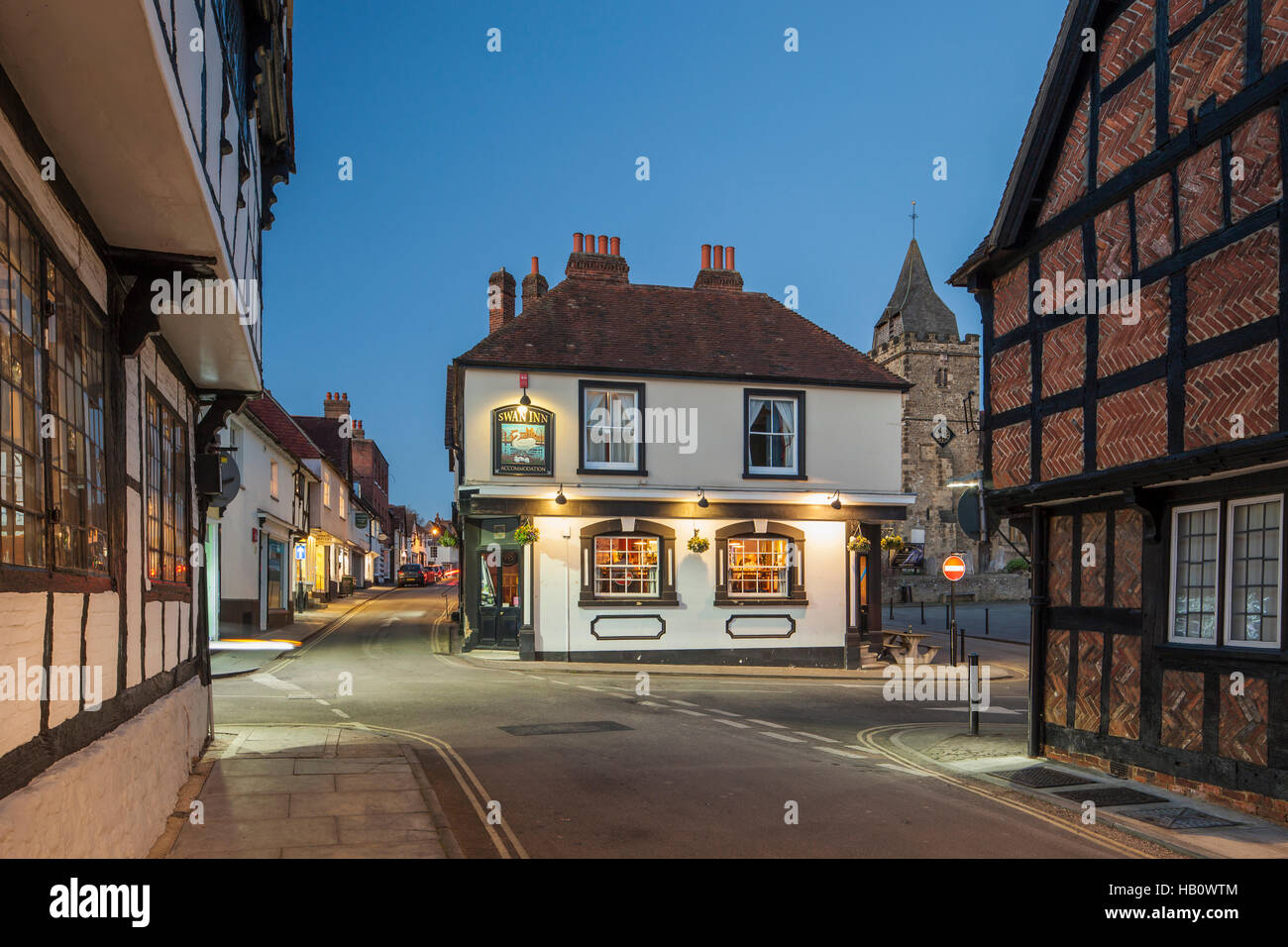 Evening in the historic town of Midhurst, West Sussex, England Stock ...