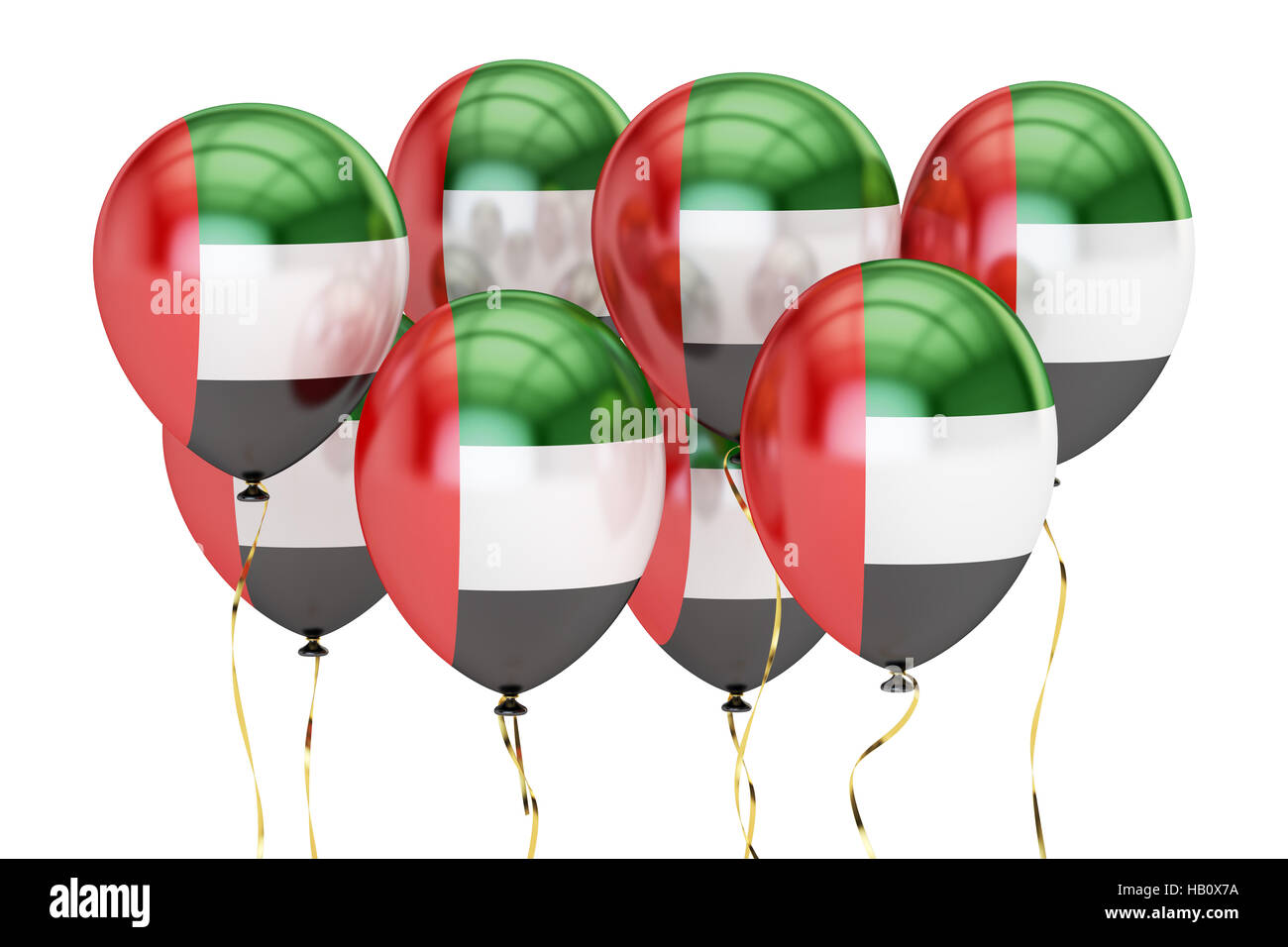 Balloons with flag of United Arab Emirates, holyday concept. 3D ...