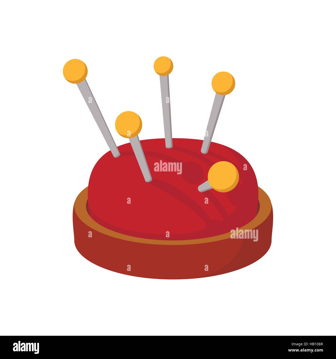 Red pin cushion with pins cartoon icon Stock Vector Image & Art - Alamy