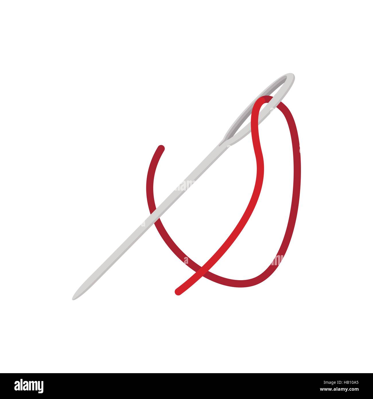 Steel needle with red thread cartoon icon Stock Vector Image & Art - Alamy