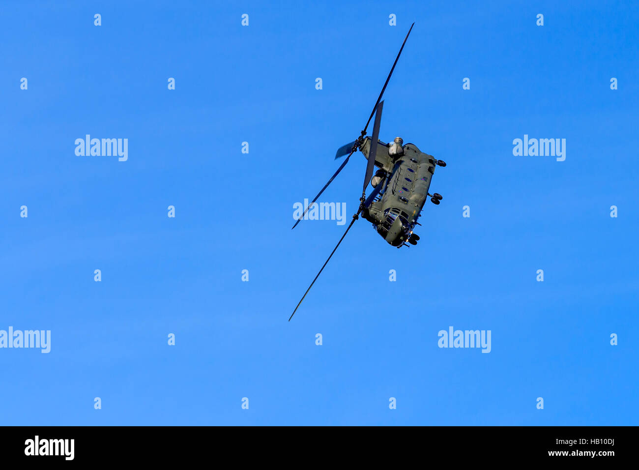 The Ch-47 Chinook Helicopter being displayed by the RAF display team at ...