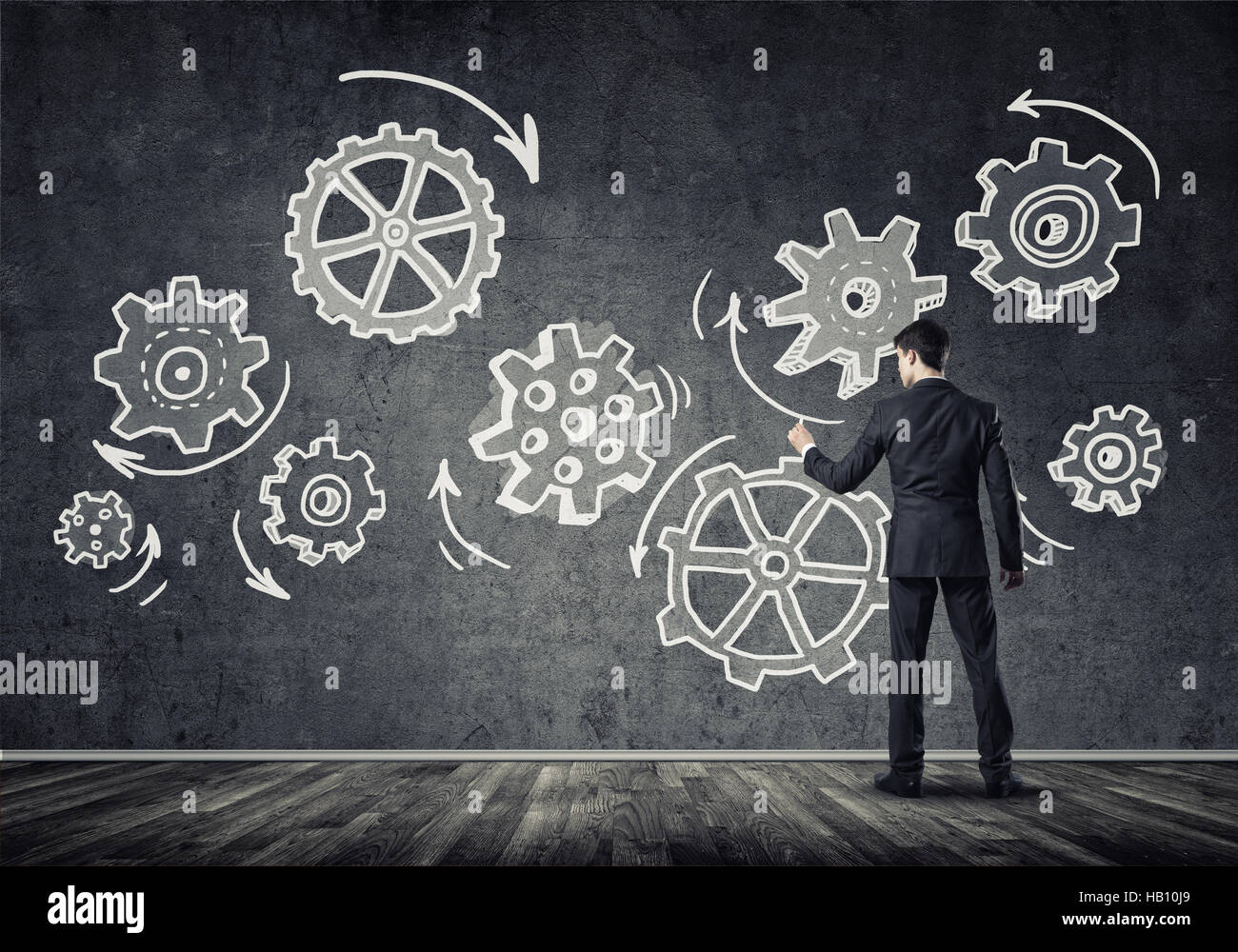 Business working mechanism Stock Photo - Alamy