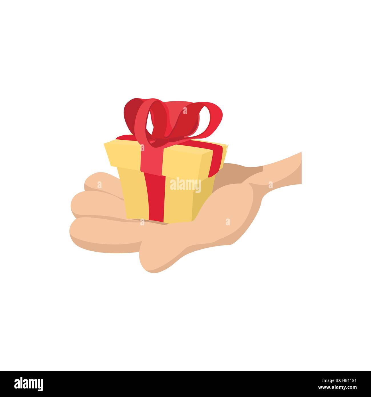 Hand with gift cartoon icon Stock Vector Image & Art - Alamy