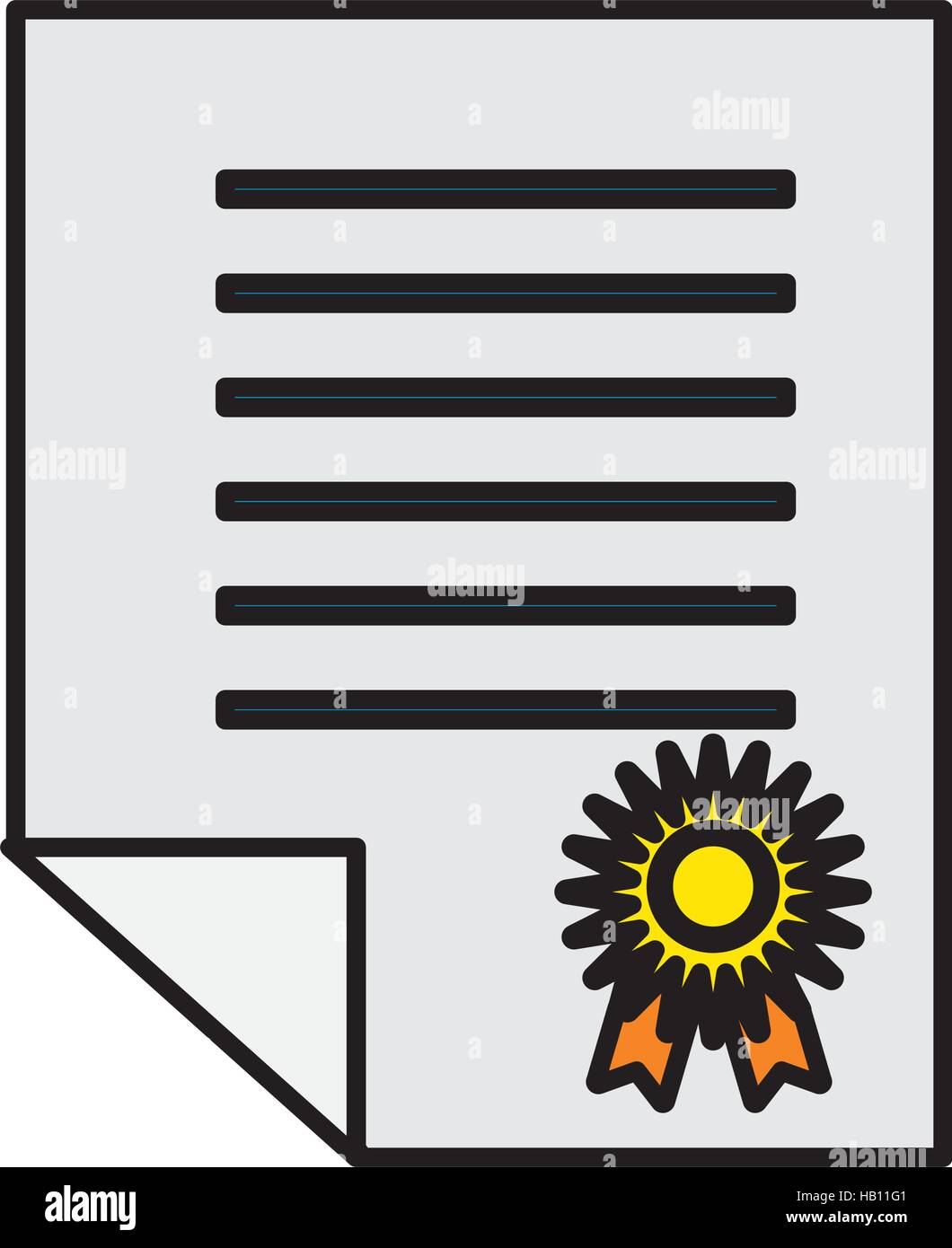certificate document with seal stamp over white background. vector ...