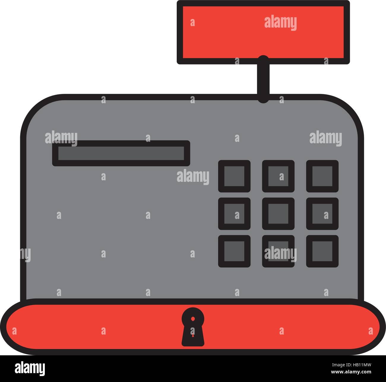 cash register machine icon over white background. vector illustration ...