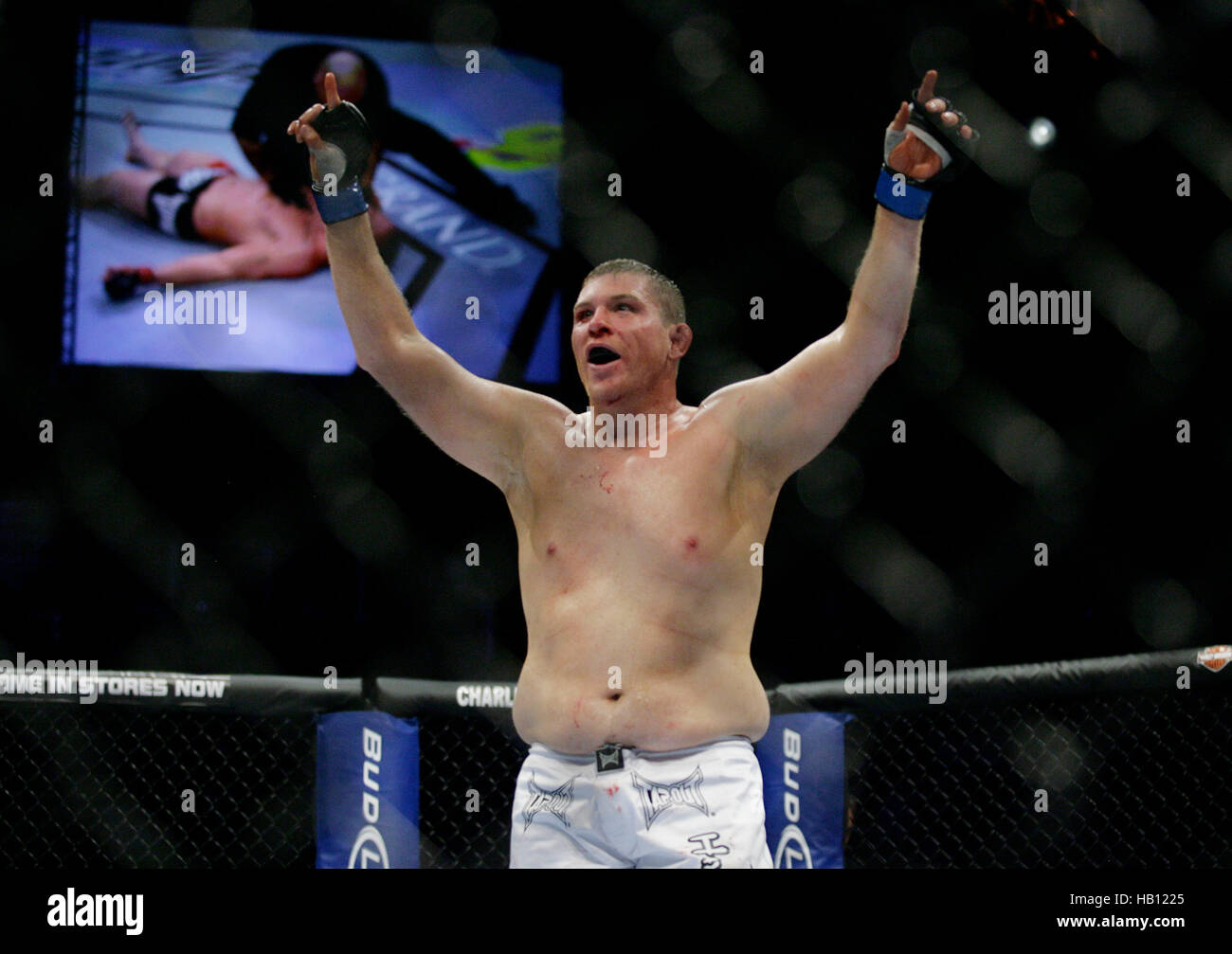UFC fighter Mike Russow celebrates his knock out of Todd Duffee at UFC ...