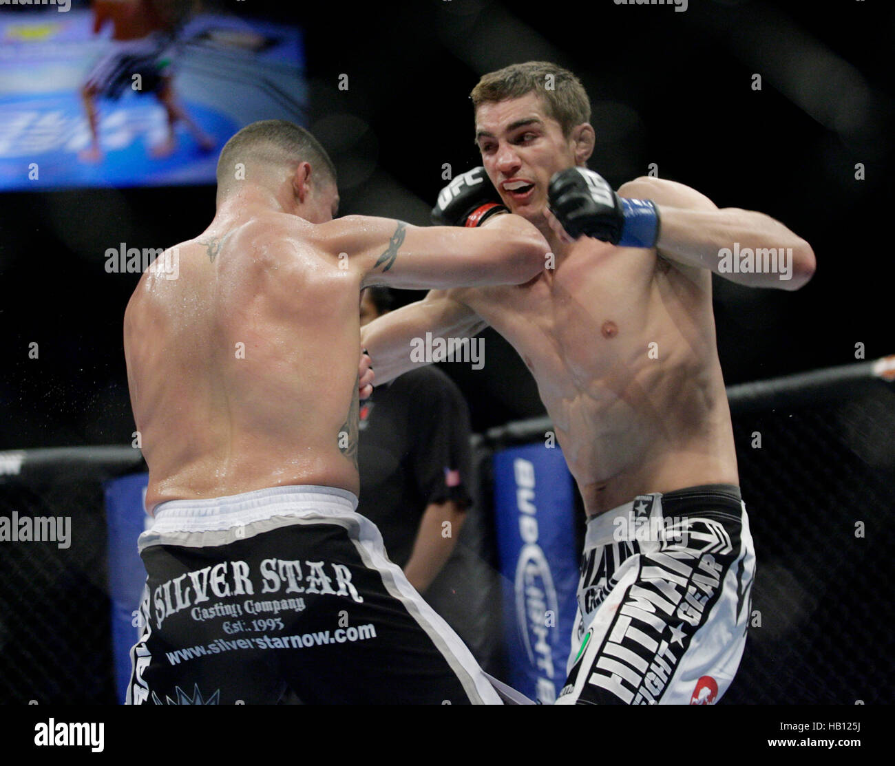 UFC fighter John Hathaway, right, fights Diego Sanchez at UFC 114 on ...