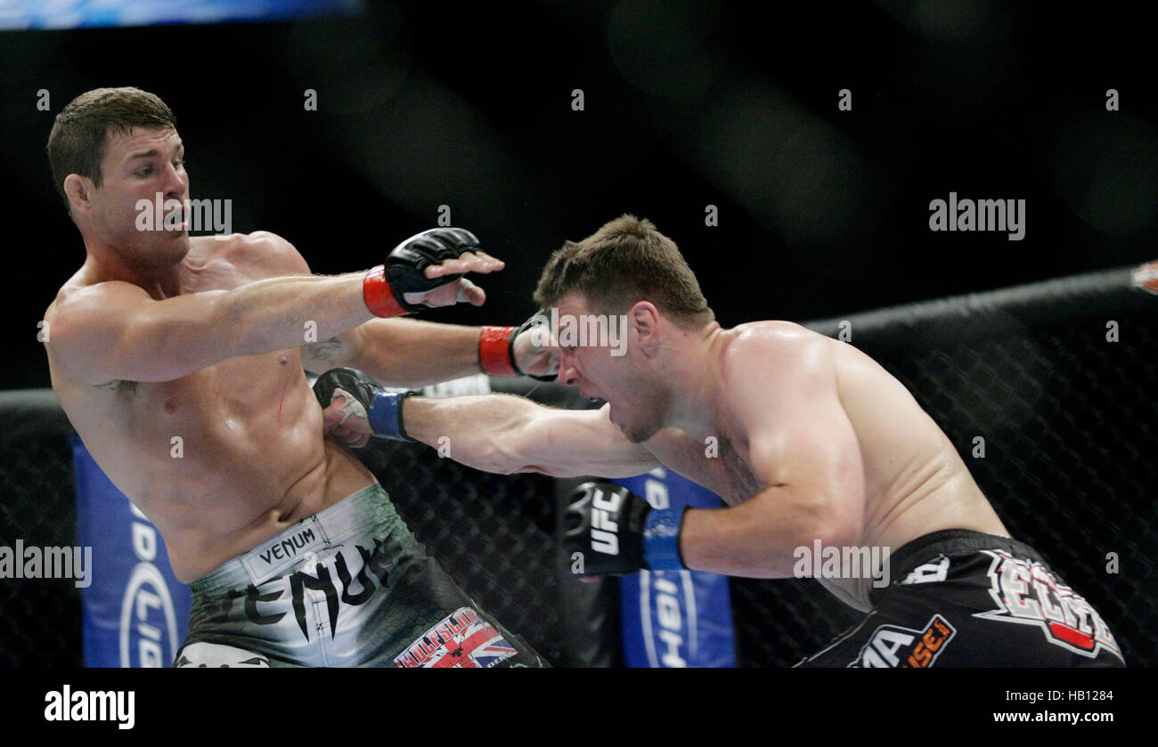 UFC fighter Michael Bisping, left, fights Dan Miller at UFC 114 on May ...