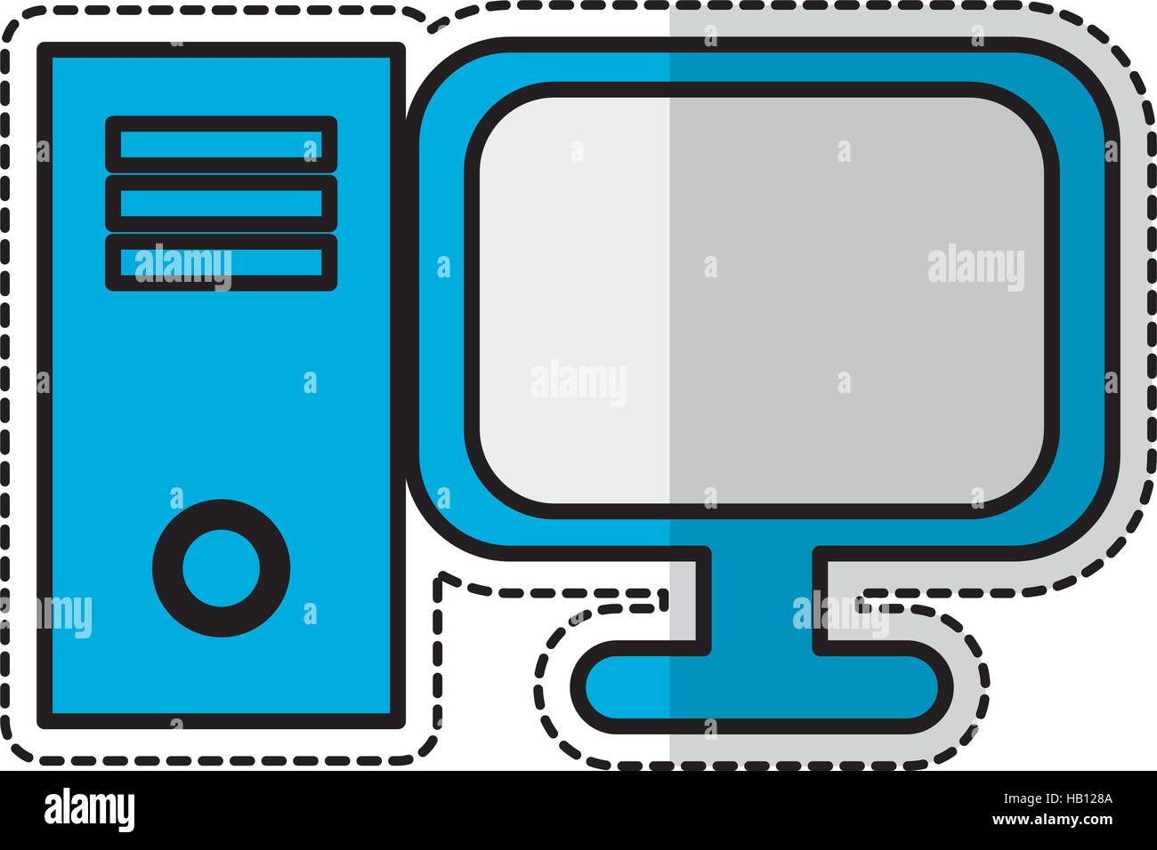 computer device sticker icon over white background. vector illustration ...