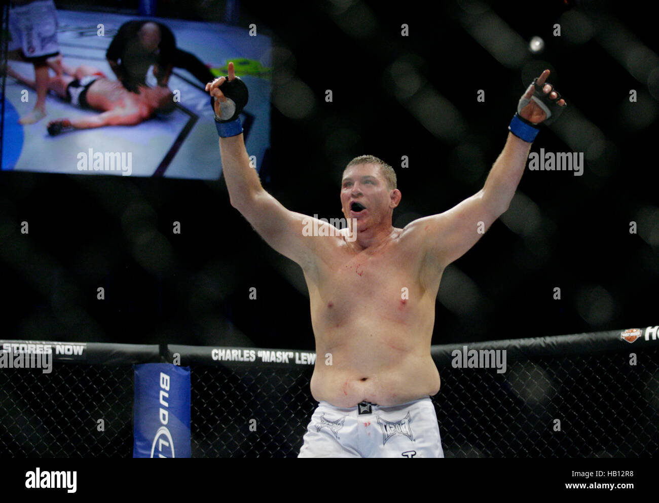 UFC fighter Mike Russow celebrates his knock out of Todd Duffee at UFC ...