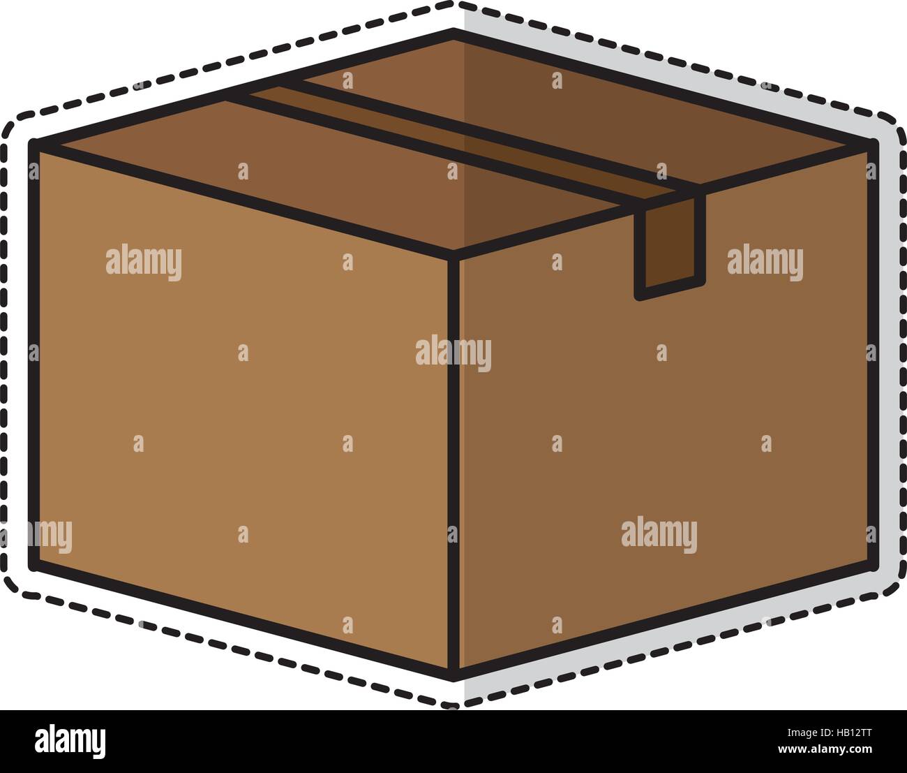 carton box sticker over white background. vector illustration Stock ...