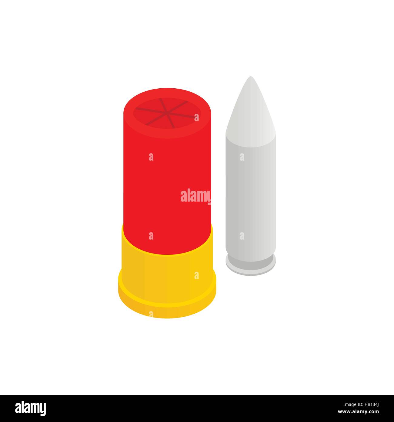 Shotgun shell and bullet isometric 3d icon Stock Vector Image & Art - Alamy