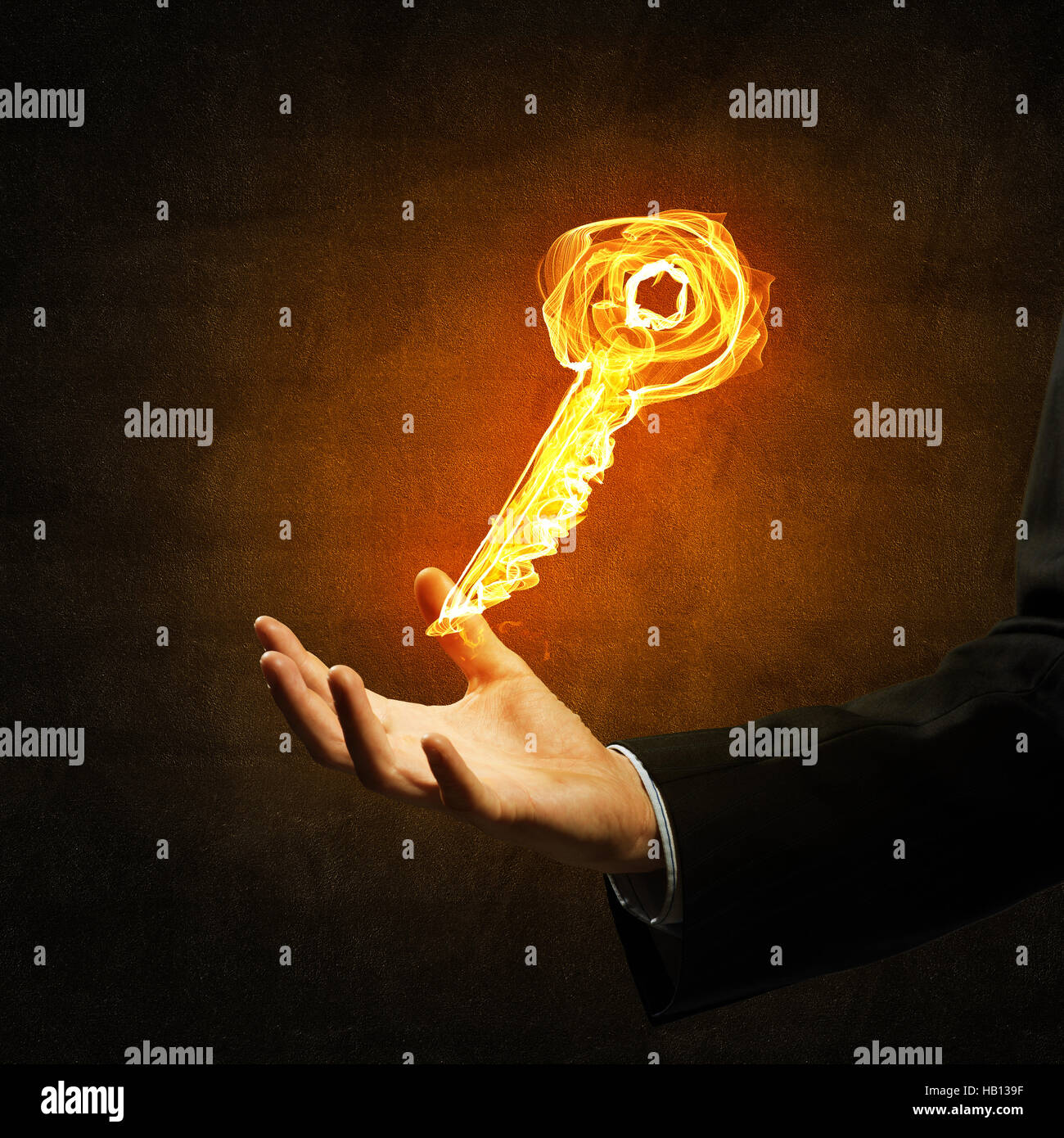 Key fire sign Stock Photo - Alamy
